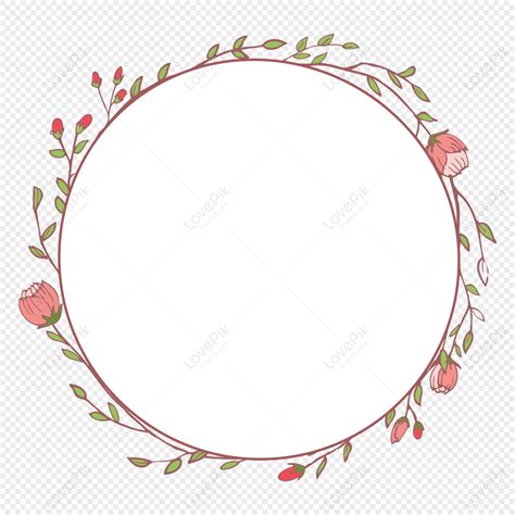 손으로 그린 미니멀 플라워 프레임 Png 일러스트 무료 다운로드 Lovepik