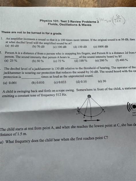 Solved Physics Test Review Problems S Chegg