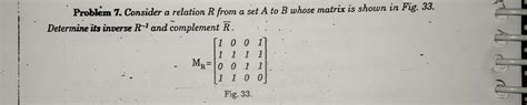 Solved Problem Consider A Relation R From A Set A To B Chegg