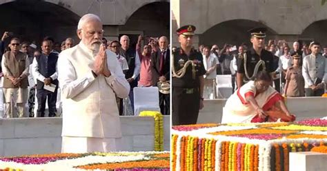 महात्मा गांधी और लाल बहादुर शास्त्री जयंती आज Pm मोदी ने राजघाट
