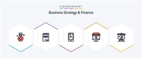 Business Strategy And Finance 25 Filledline Icon Pack Including Chart