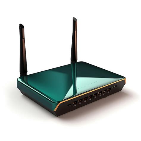 Premium Ai Image Router On A White Background In The Style Of Dark Green
