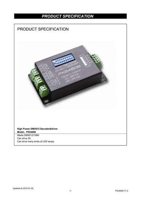 Constant Voltage Dmx Decoder Px24506 Pdf Computing Technology And Computing