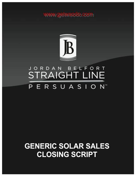 Solar Closing Script Pdf