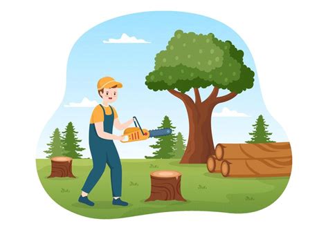 Tree Cutting Vector Art Icons And Graphics For Free Download