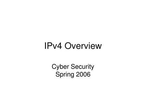 Ppt Ipv4 Overview Powerpoint Presentation Free Download Id 281084