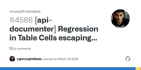 Api Documenter Regression In Table Cells Escaping With Latest Version