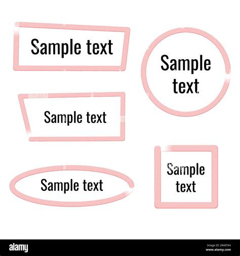 Set Of Hand Drawn Highlighter Design Elements Frames Stripes And