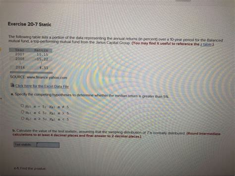 Solved Exercise Static The Following Table Lists A Chegg