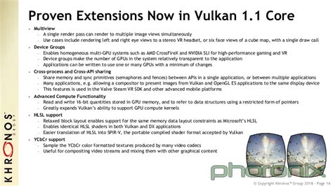 [phoronix] vulkan 1 1 released as the first major update to this