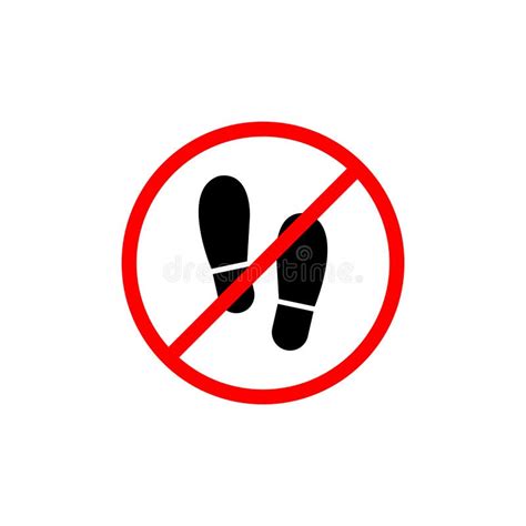 No Foot Print Sign Only Barefoot Allow Vector Symbol Do Not Enter