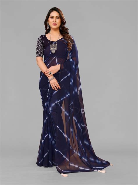 Buy Saretramall Tie And Dye Printed Pure Georgette Leheriya Saree