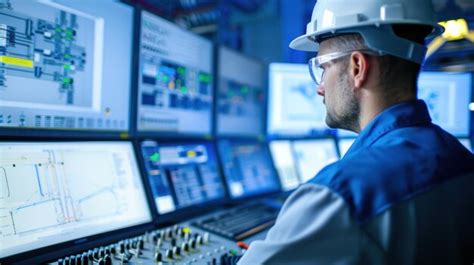 Engineer Monitoring Control Panel In Industrial Setting Premium Ai Generated Image