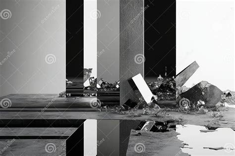 A Brutalist Composition With Jagged Angular Shapes Shattered Glass Effects And A Minimalistic
