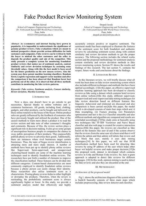 Pdf Fake Product Review Monitoring System