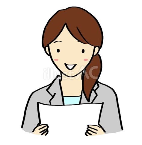 プリントを読む女性イラスト No 23417846｜無料イラスト・フリー素材なら「イラストac」