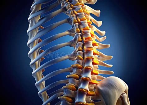 Seamless 3d Looping Visualization Of The Human Spine Vertebrae A