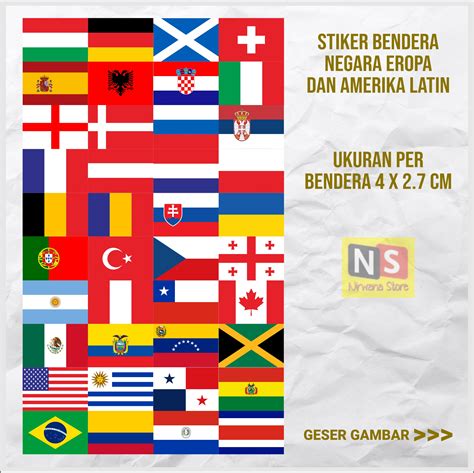 Stiker Pipi Bendera Negara Piala Europa Coppa Sepak Bola 40pcs