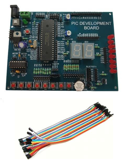 Microchip PIC16FXX Microcontroller Development Board With 35 Pin Wires