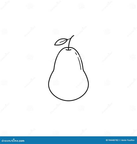 Pear Line Drawing Of A Pear Vector Illustration