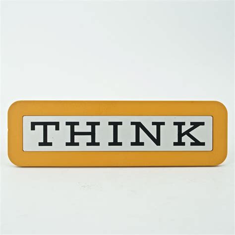 1960s Ibm Yellow Think Desk Plaque Sign Ad Man Graphic Design Like Paul Rand At 1stdibs