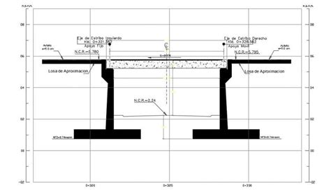 Structural Details Of Bridge Construction 2d View Autocad File