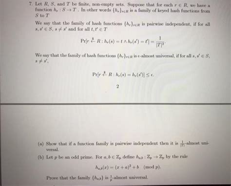Solved 7 Let R S And T Be Finite Non Empty Sets Suppose