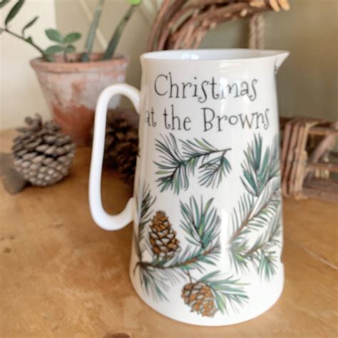 Personalised Pine Cone Flower Jug By Sparkle Ceramics