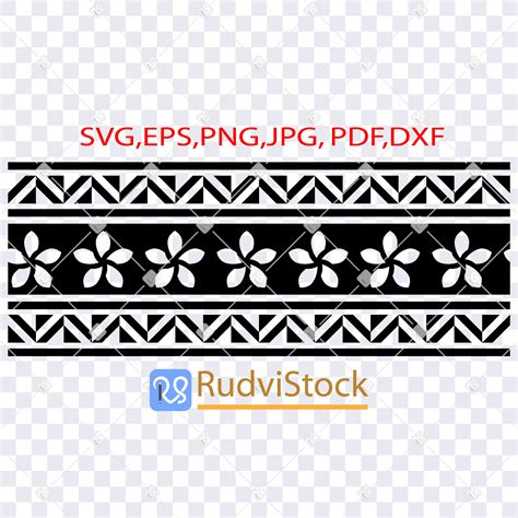 Tongan Flowers Pattern Tribal Seamless Band Inspire Uplift