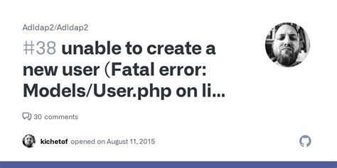 Unable To Create A New User Fatal Error Modelsuserphp On Line 418
