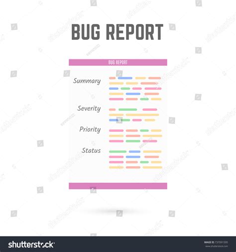 Stylized Testing Bug Report Illustration Isolated Stock Vector Royalty