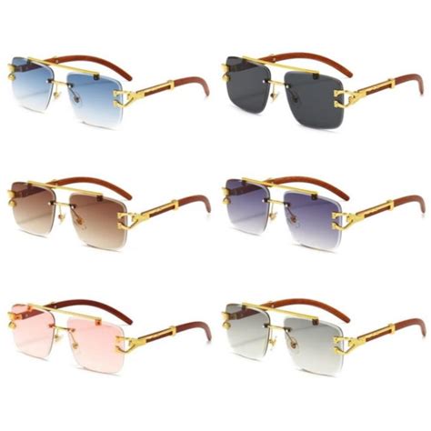 【hannah Martin Official Store】vintage Rimless Sunglasses Men Women