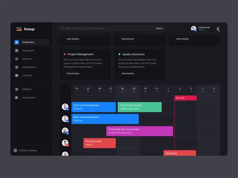 Timeline Management Tool Dark Mode Interaction By Niclas Ernst On