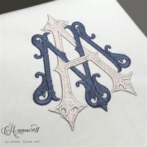 Interlocking M And A Embroidery Monogram Design For Machine Embroidery
