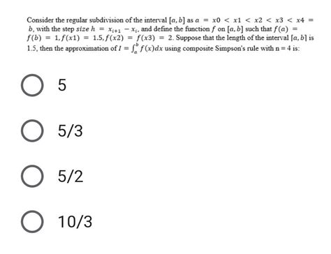 Solved Consider The Regular Subdivision Of The Interval
