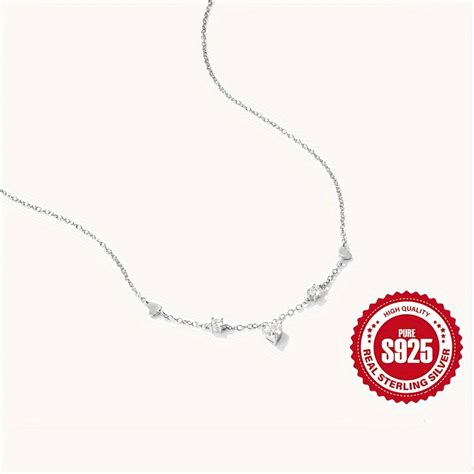 925 Sterling Silver Inlaid Zircon Love Pendant Necklace Temu United