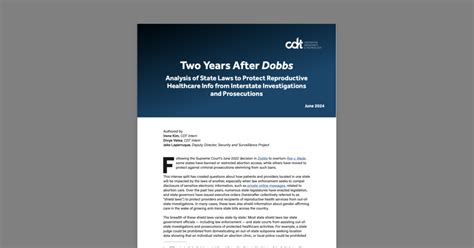 Report Two Years After Dobbs An Analysis Of State Laws To Protect