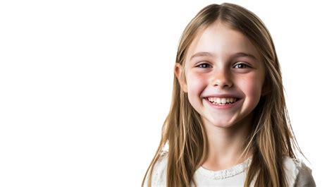 Young Girl Smiling On White Background Isolated White Background