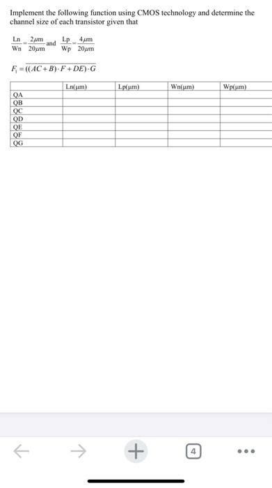 Solved Implement The Following Function Using Cmos