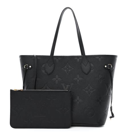 LOUIS VUITTON Empreinte Monogram Giant Neverfull MM Black 1355187 FASHIONPHILE