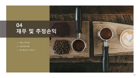 2024년 요식업 투자제안서커피전문점