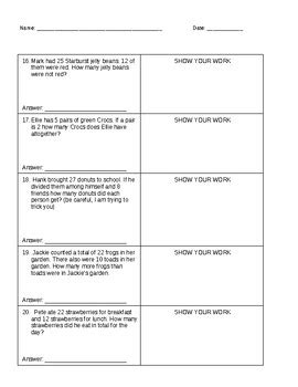 One Step Word Problems All Four Operations Add Sub Multiply And Divide