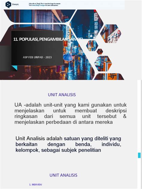 Populasi And Sampling Metlit Asp Feb Unpad Mei 2023 Id Pdf