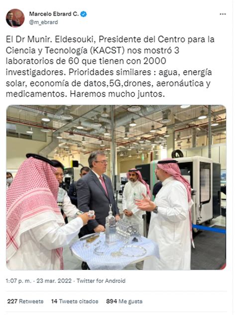 Marcelo Ebrard visitó Arabia Saudita para fortalecer los lazos económicos y desarrollar el