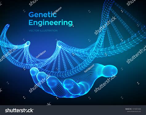 Dna Sequence Hand Wireframe Dna Molecules Stock Vector Royalty Free 1472831606 Shutterstock