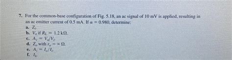 Solved Fic 5 18 Common Base R Equivalent Circuit 7 For