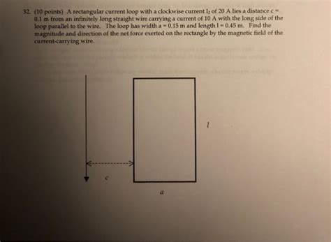 solved 32 10 points a rectangular current loop with a