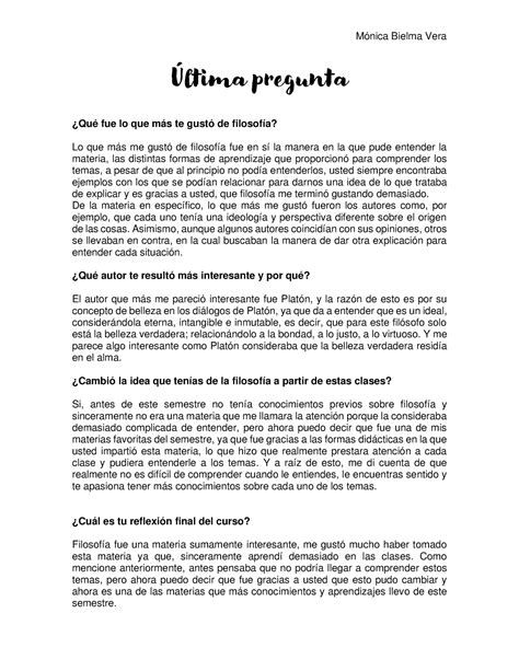Ltima Pregunta Apuntes M Nica Bielma Vera Ltima Pregunta Qu