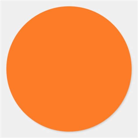 Neon Orange Solid Color Classic Round Sticker Zazzle