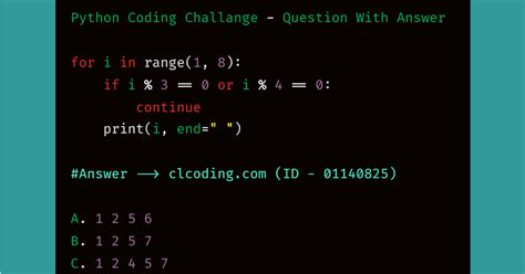 python coding challange question with answer 01140825 ~ computer languages clcoding